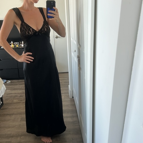 Vintage | Intimates & Sleepwear | Vintage Terry Russo Satin Lace Maxi ...